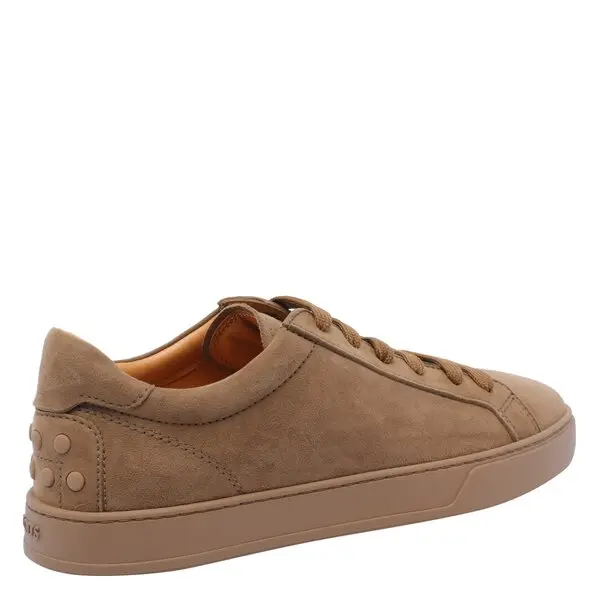 TOD'S Suede Lace-up Sneakers - Cream