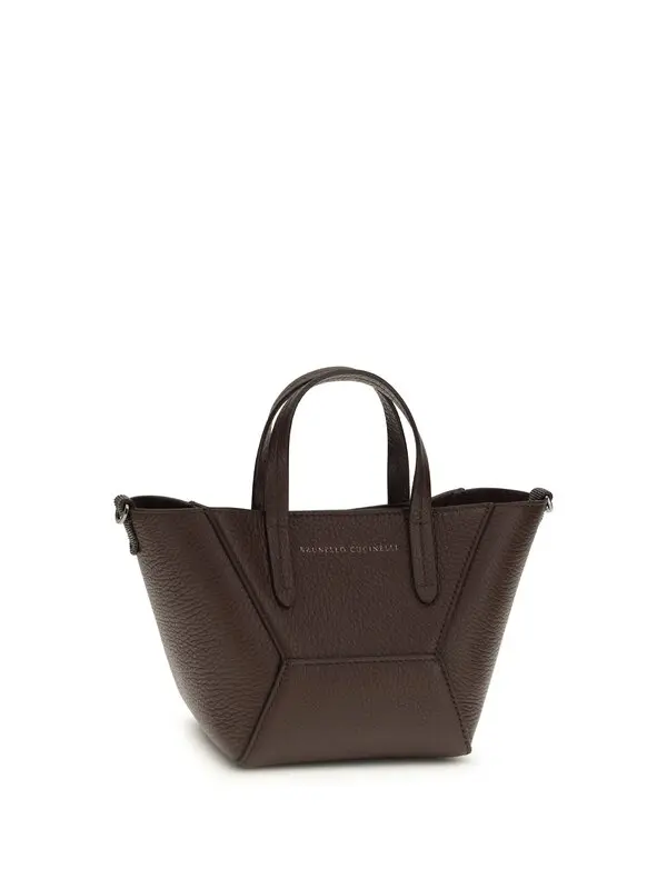 Brunello Cucinelli Leather Handbag With Monogram Detail - Multicolor