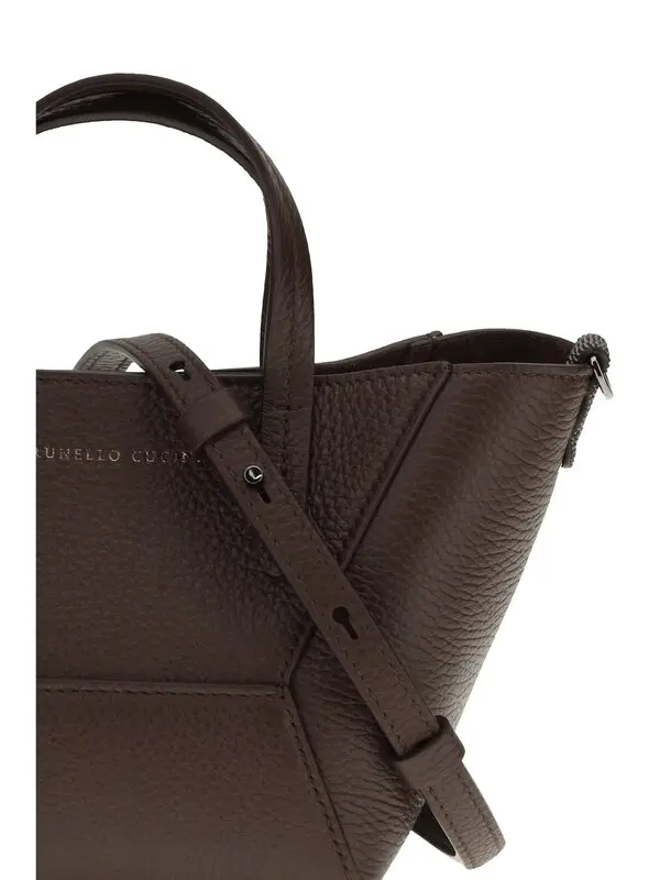 Brunello Cucinelli Leather Handbag With Monogram Detail - Multicolor