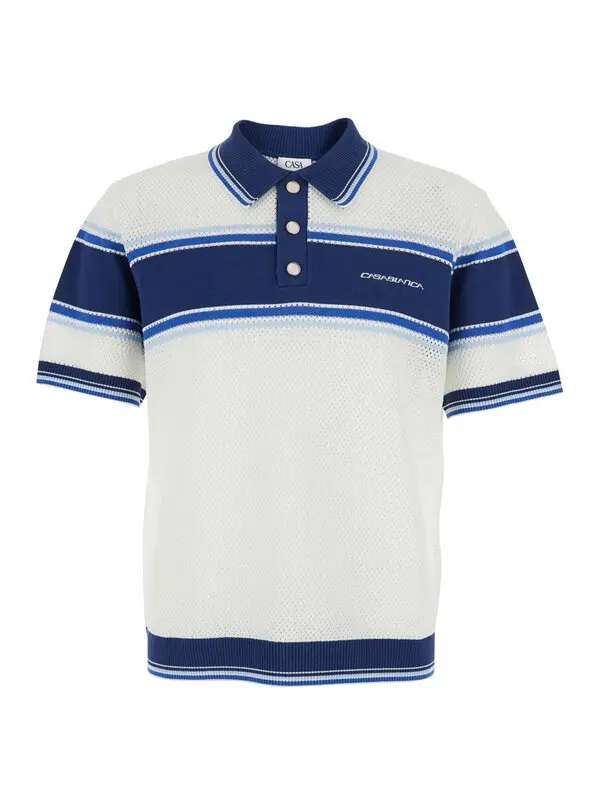 Casablanca Mesh Stripe Polo