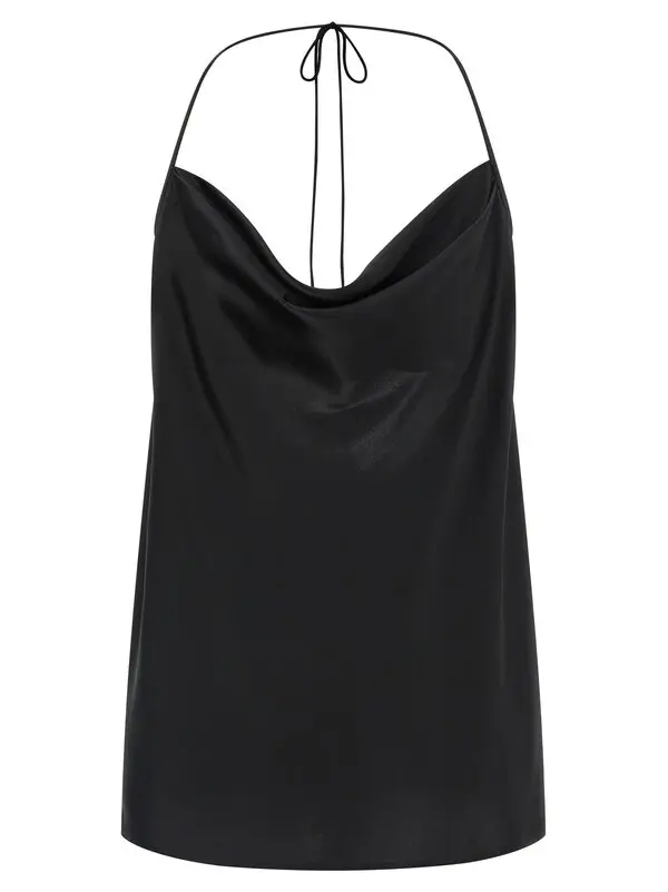 Valentino Garavani Silk Satin Halter Neck Top - Black