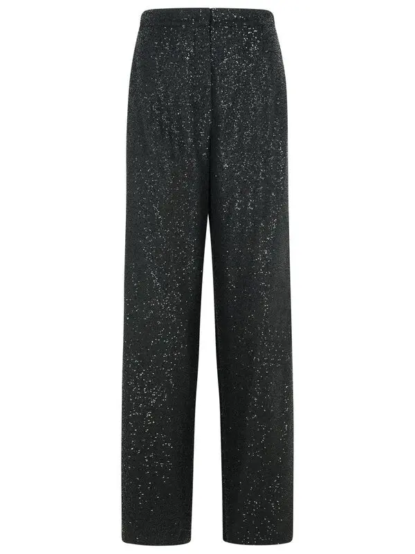 Max Mara Navigli Sequined Viscose Blend Pants - Black