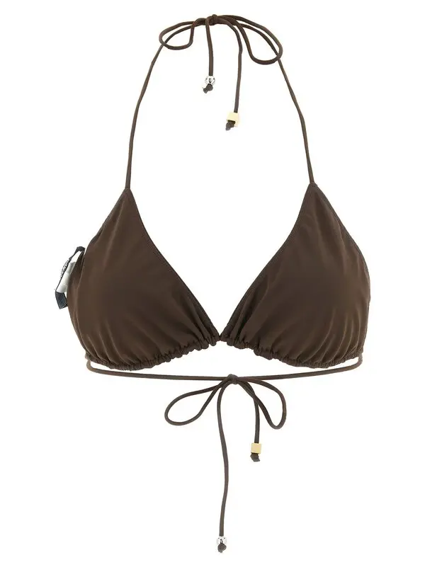 Jacquemus Le Haut De Plage Triangle Bikini Top - Brown
