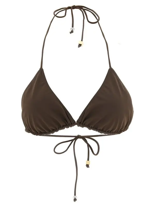 Jacquemus Le Haut De Plage Triangle' Bikini Top - Brown