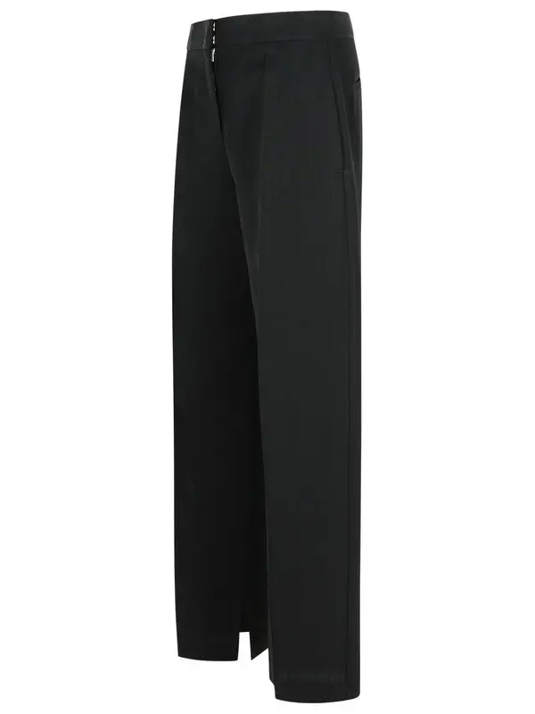 JIL SANDER Viscose Blend Trousers - Black