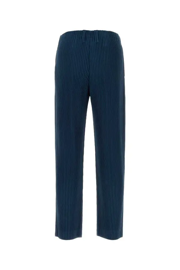 Issey Miyake Navy Polyester Trousers - Blue
