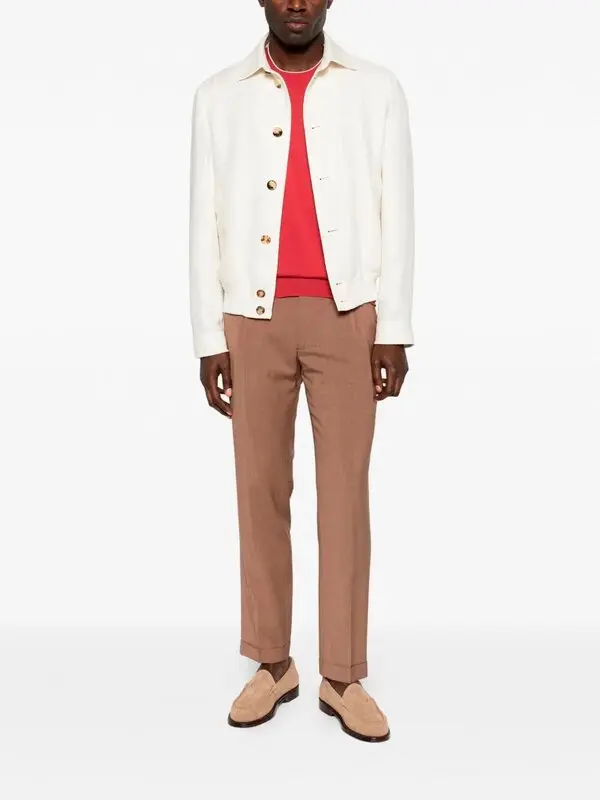 Brunello Cucinelli Cotton Lightweight Knit T-shirt With Contrast Details - Multicolor