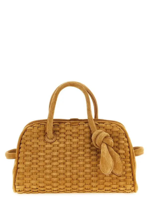 Jacquemus Le Petit Turismo Woven Suede Handbag - Cream
