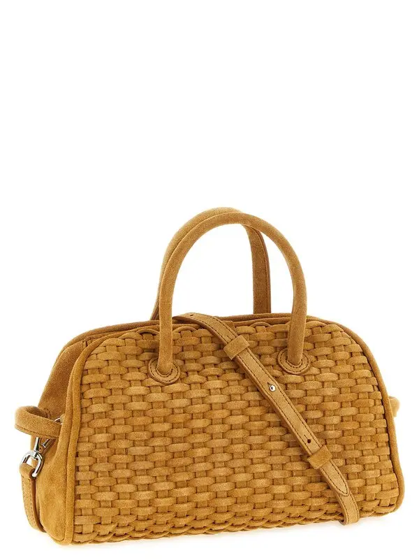 Jacquemus Le Petit Turismo Woven Suede Handbag - Cream
