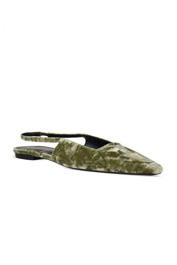 Saint Laurent Blade Sling-back Velvet Ballerinas