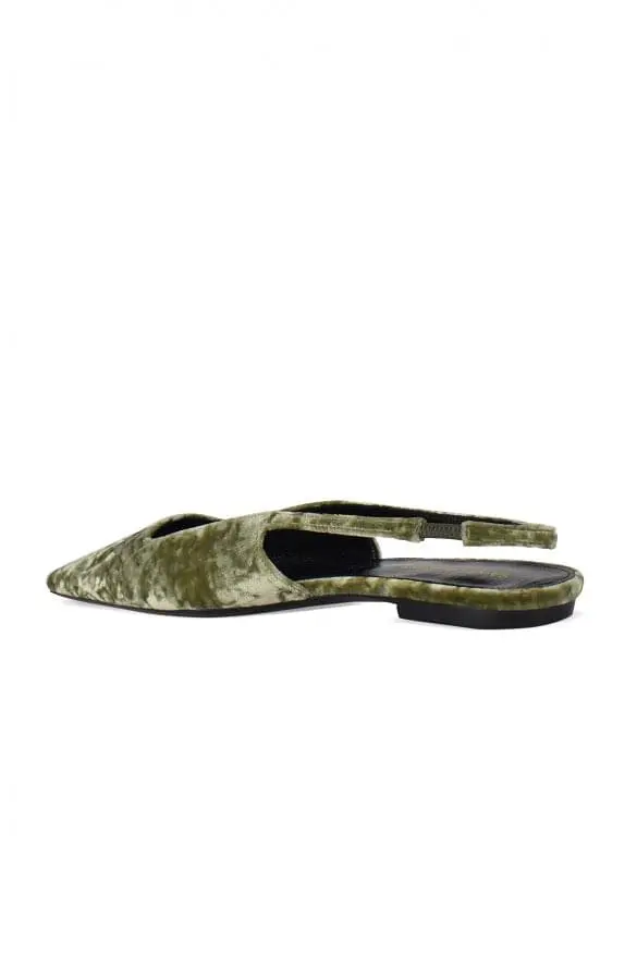 Saint Laurent Blade Sling-back Velvet Ballerinas