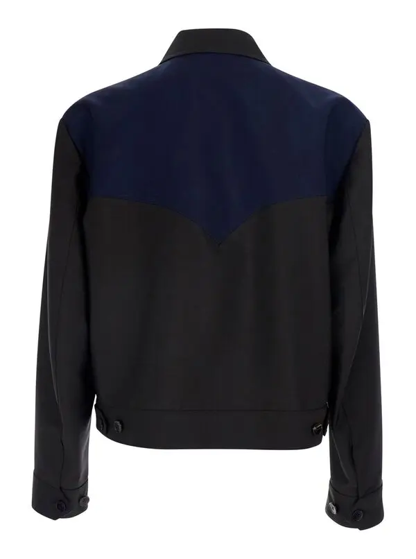 Versace Leather Jacket With Classic Collar And Zip Closure