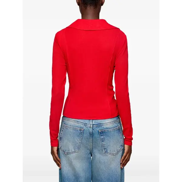 GANNI Spread Collar Long Sleeve Tie Detail Shirt