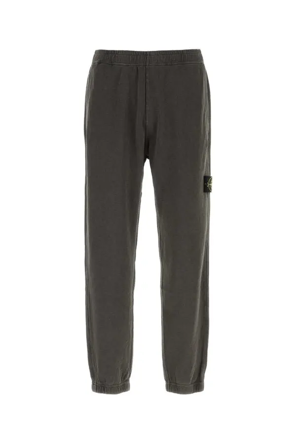 Stone Island Charcoal Cotton Joggers - Gray