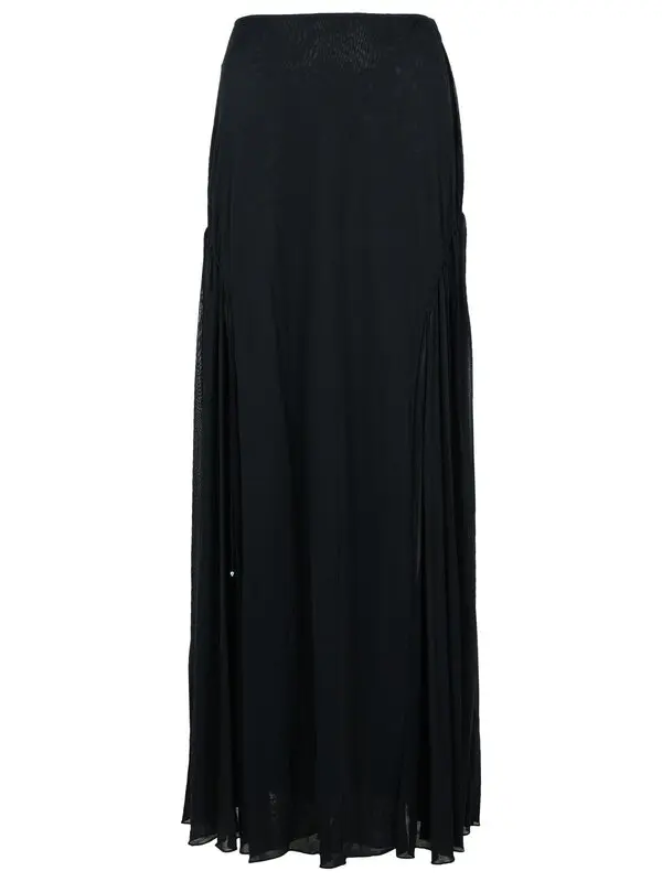 LANVIN Flared Viscose Blend Skirt - Black