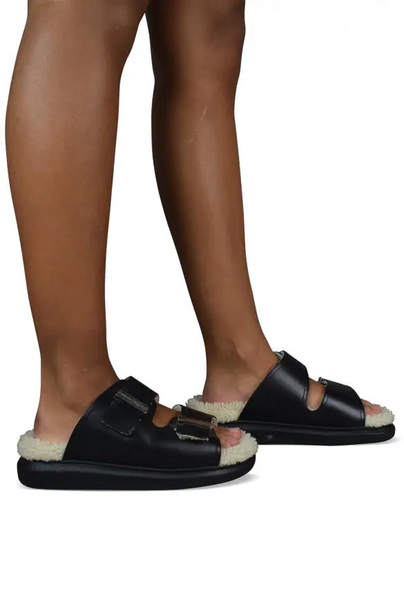 Alexander McQueen Shearling-lined Leather Slides