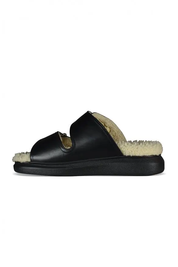 Alexander McQueen Shearling-lined Leather Slides