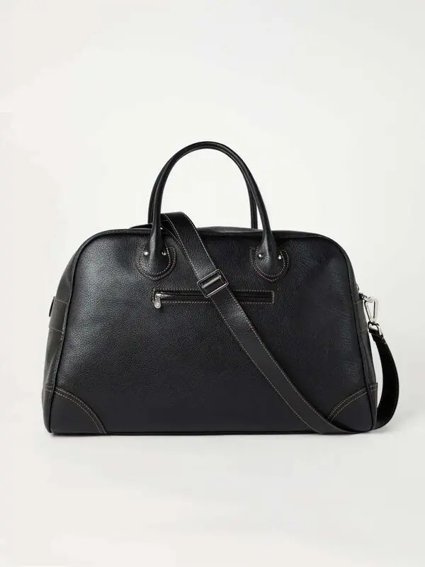 Brunello Cucinelli Leather Weekender Bag - Black