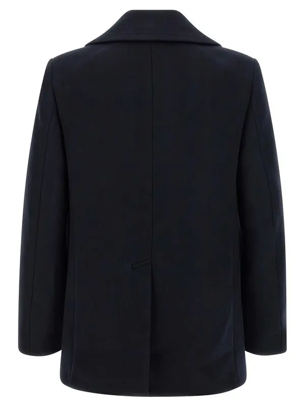 Givenchy Double-breasted Wool Caban With Engraved Gold Button