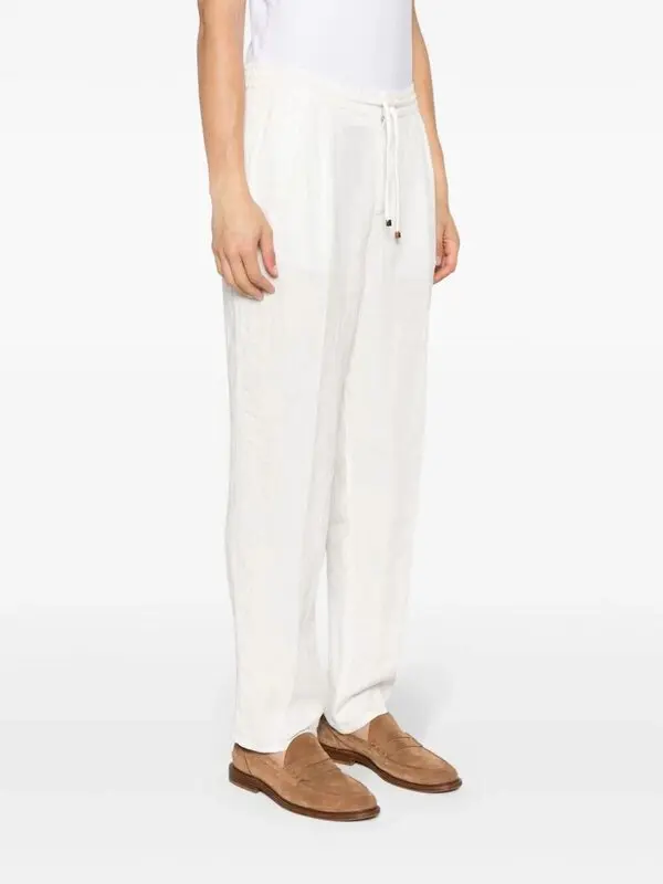 Brunello Cucinelli Garment-dyed Linen Gabardine Leisure Fit Trousers - Multicolor