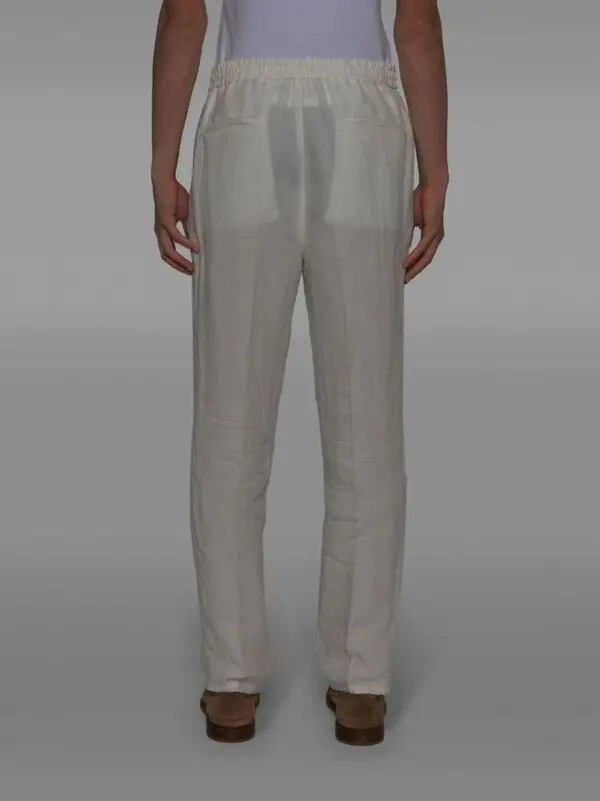 Brunello Cucinelli Garment-dyed Linen Gabardine Leisure Fit Trousers - Multicolor
