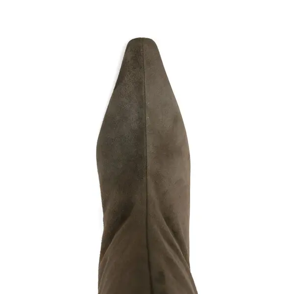 JUDE Calf Leather Pointed Toe Kitten Heel Pull-on Boots