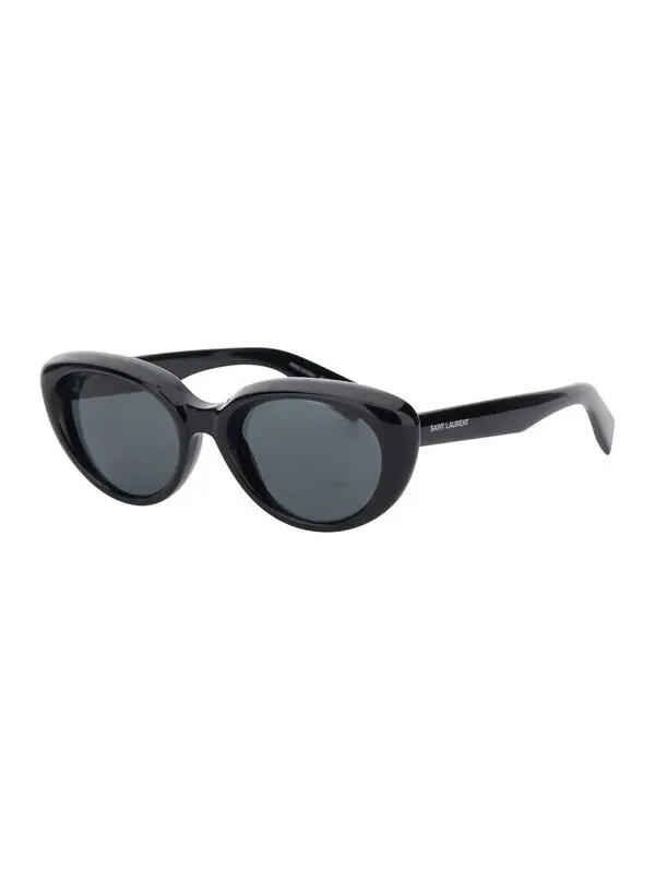 Saint Laurent Plastic Oval Sunglasses - Black