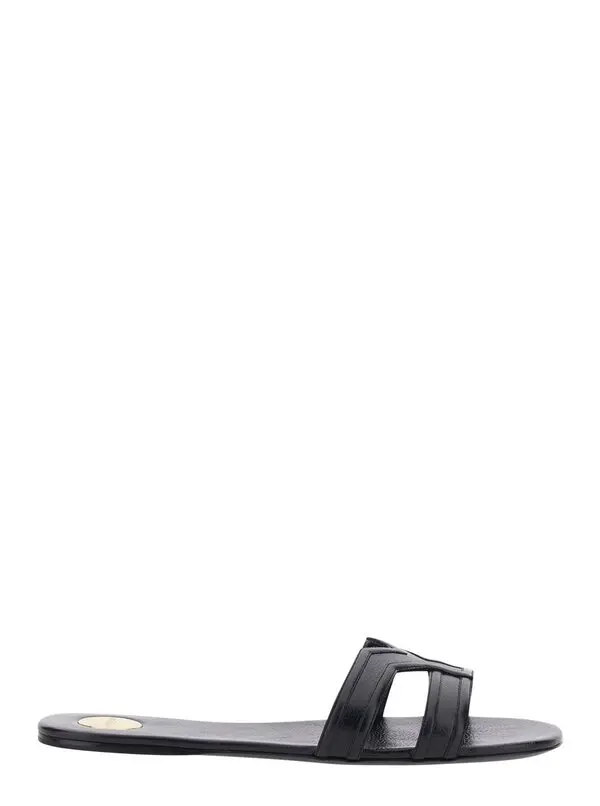 Saint Laurent Mabrouka Leather Sandals - Black