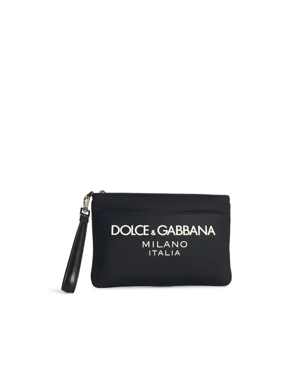 Dolce & Gabbana Nylon Beauty Pouch With Logo - Black
