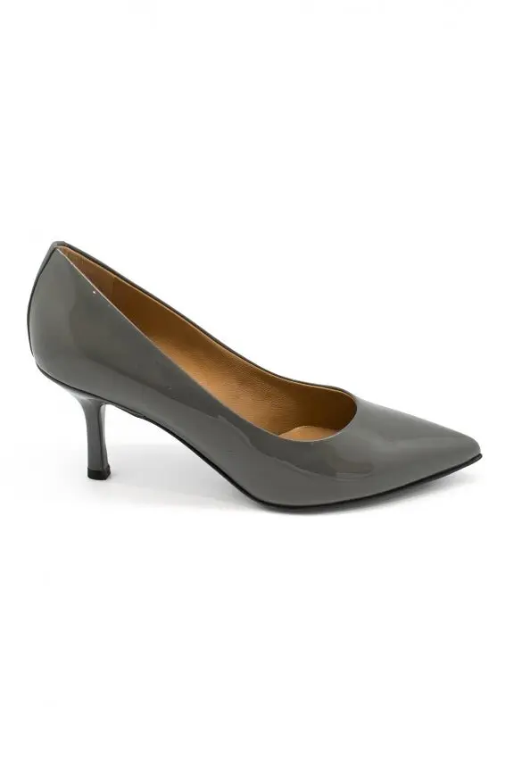 Walter Steiger Grey Varnished Leather Pumps - Gray