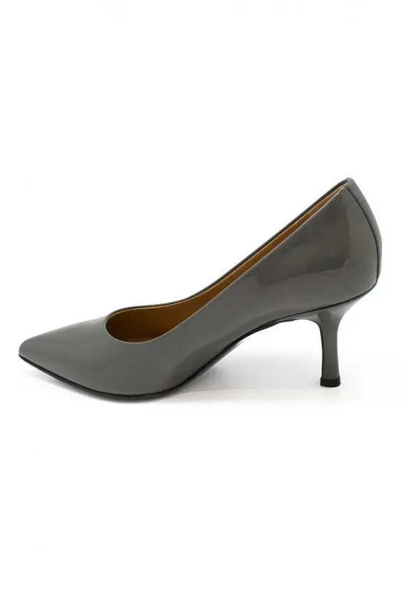 Walter Steiger Grey Varnished Leather Pumps - Gray