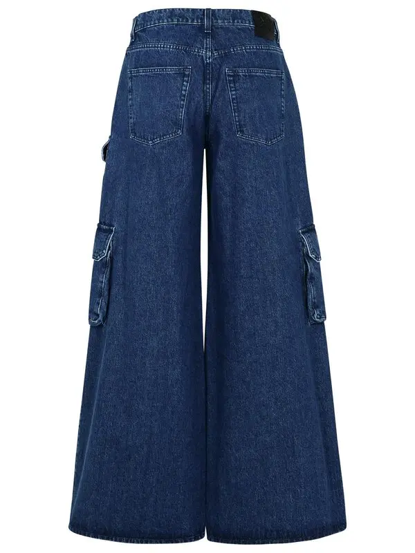 Off-White Cotton Cargo Baggy Jeans