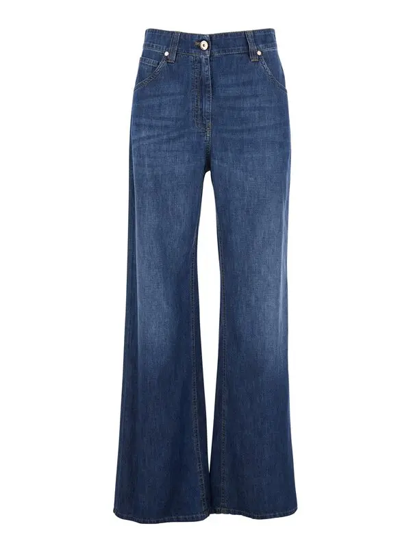 Brunello Cucinelli Five-pocket Denim Jeans With Faded Effect - Multicolor