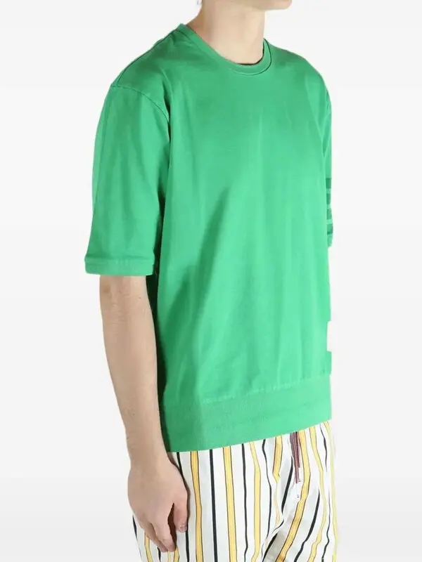 Thom Browne T-shirt With Striped Detail - Green
