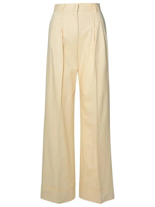 Andamane The Attico Nathalie Wool Blend Trousers - Cream