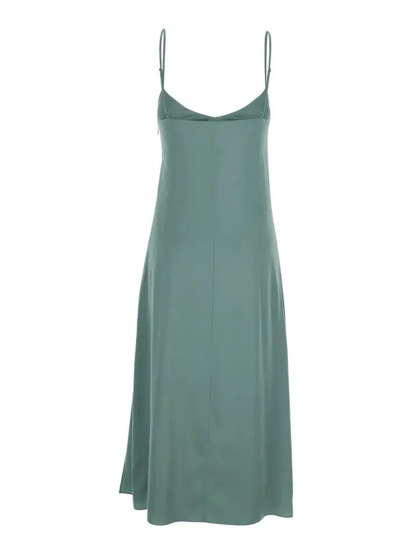 Acne Studios V-neck Long Sleeve Silk Dress With Lace Detail - Multicolor