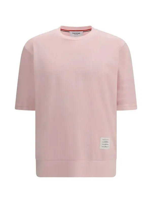 Thom Browne Short-sleeved T-shirt With Ribbed Cuffs