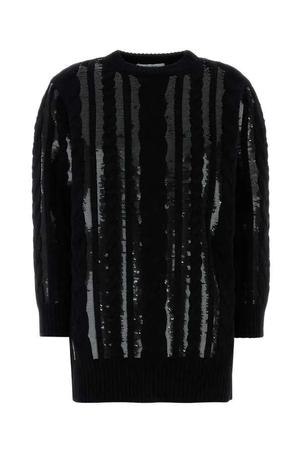 Max Mara Wool Blend Sweater Dress - Black