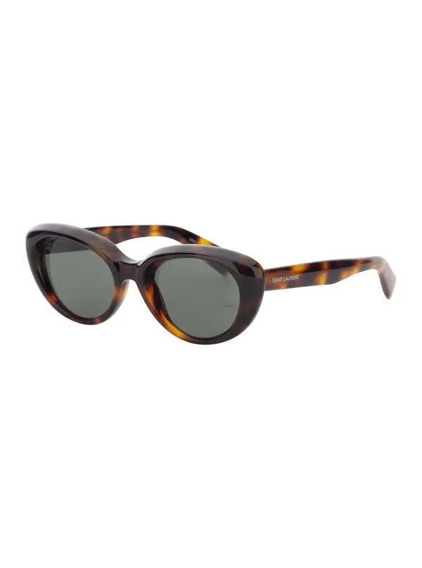 Saint Laurent Cat-eye Sunglasses With Cushion Acetate Frame - Brown