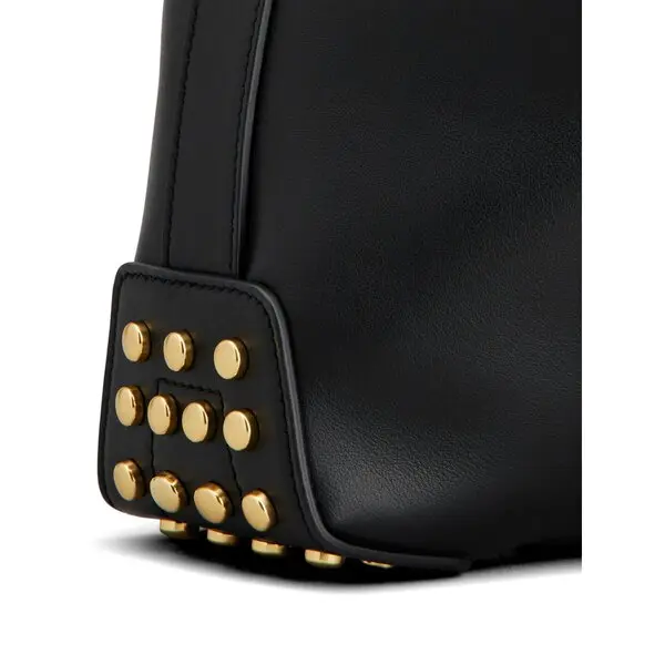 TOD'S Leather Stud Embellishment Tote Bag - Black