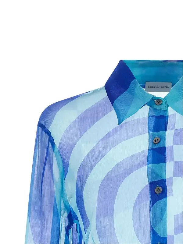 Dries Van Noten Cloudy Printed Silk Shirt
