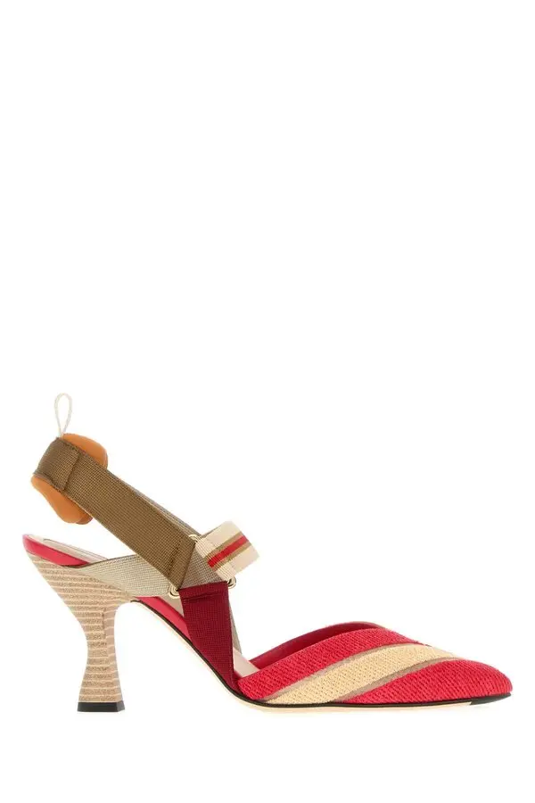 Fendi Embroidered Raffia Colibrã¬ Pumps - Multicolor