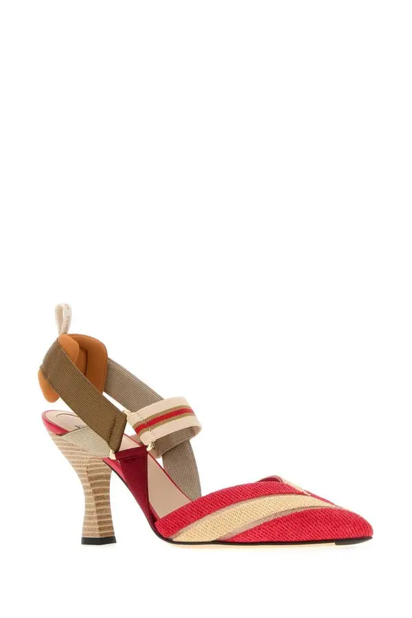 Fendi Embroidered Raffia Colibrã¬ Pumps - Multicolor
