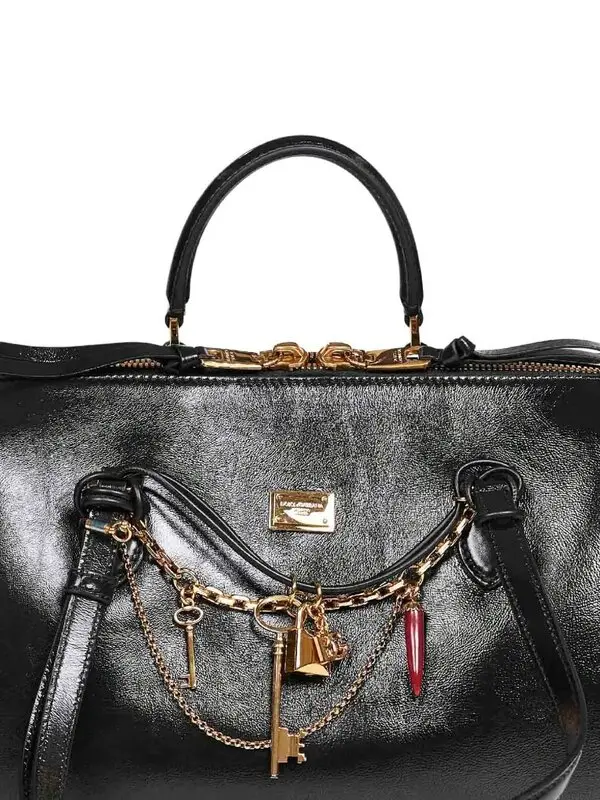 Dolce & Gabbana Vittoria Leather Tote Bag - Black