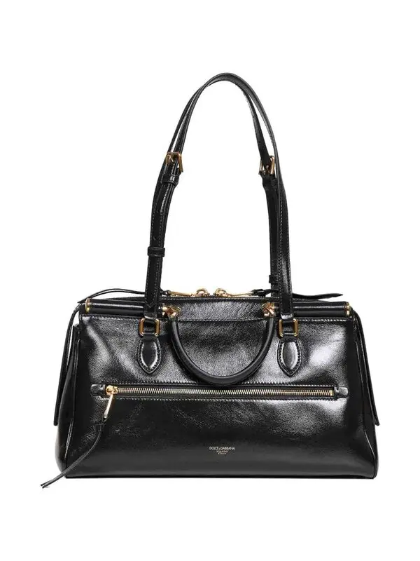 Dolce & Gabbana Vittoria Leather Tote Bag - Black