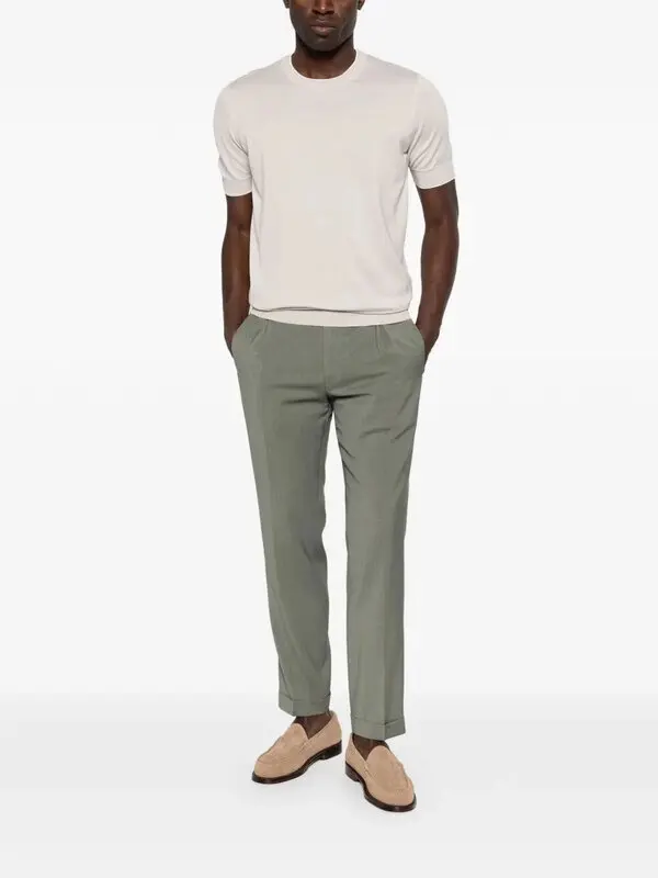 Brunello Cucinelli Cotton Lightweight Knit T-shirt With Contrast Details - Multicolor