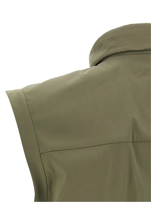 Brunello Cucinelli Sleeveless Shirt With Monile Trim - Green