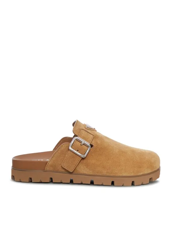 Prada Suede Mules With Studded Tread - Multicolor