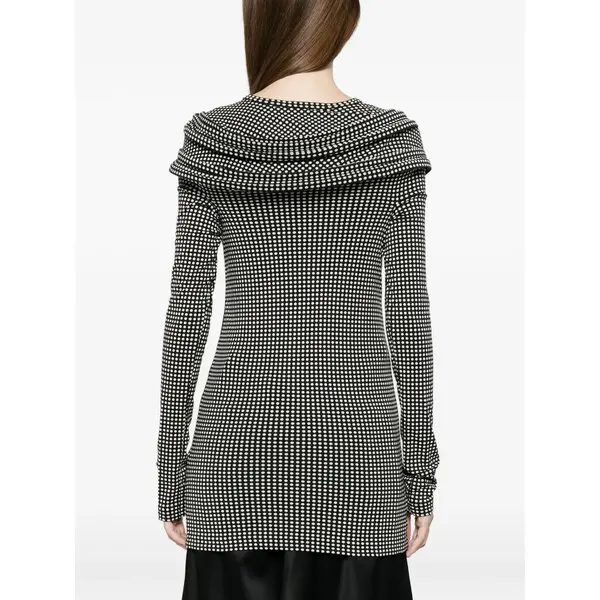 Junya Watanabe Long Sleeve Polka Dot Top With Ruffle Trim
