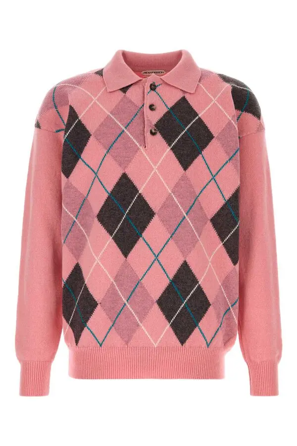 JW Anderson Wool Polo Shirt - Pink